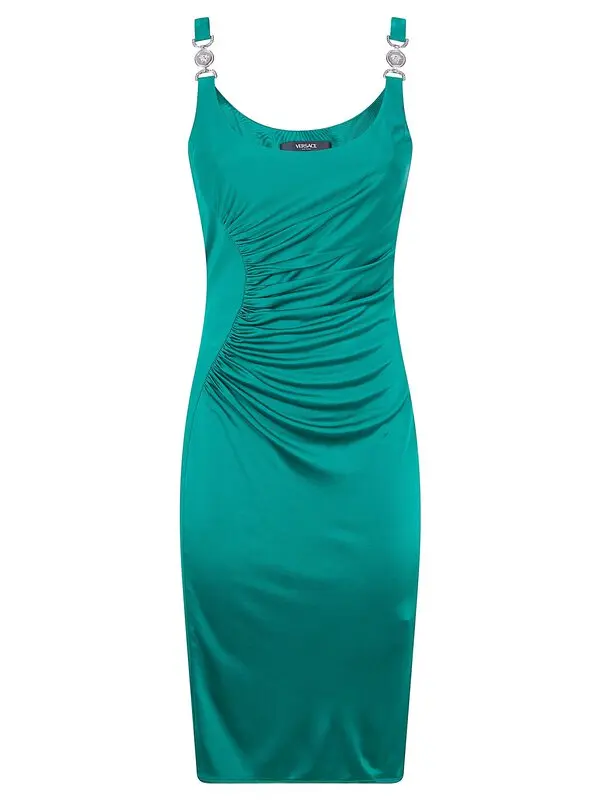 Versace Cocktail Dress Responsible Viscose Liquid Jersey - Green