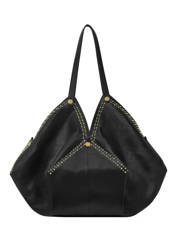 Versace Large Lamb Leather Shoulder Bag - Black