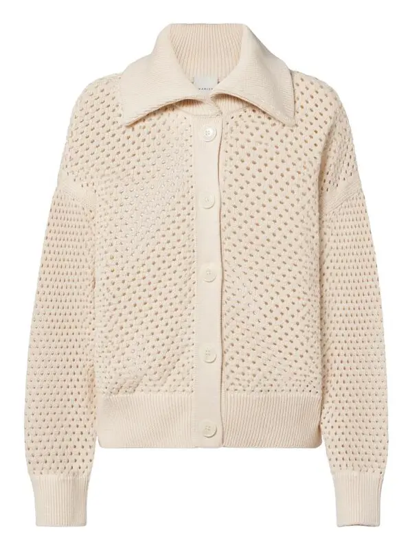 Varley Myrtle Pointelle Cotton Cardigan - Beige