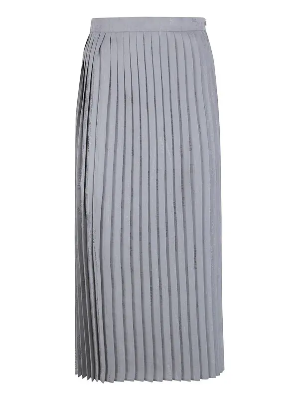 MAISON MARGIELA Printed Pleated Midi Skirt - Gray