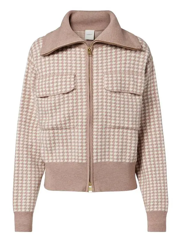 Varley Houndstooth Jacquard Jacket - Beige