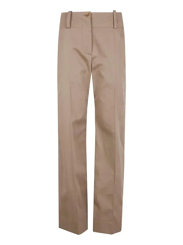 Patou Large Belt Straight Trousers - Beige
