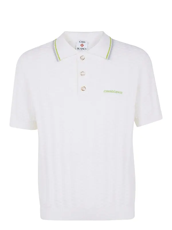 Casablanca Tennis Boucle" Polo Shirt - White