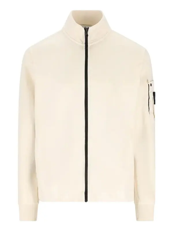 Stone Island Zip-up Cardigan - White