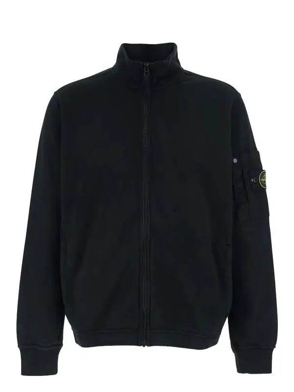 Stone Island Zip-up Cardigan - Black