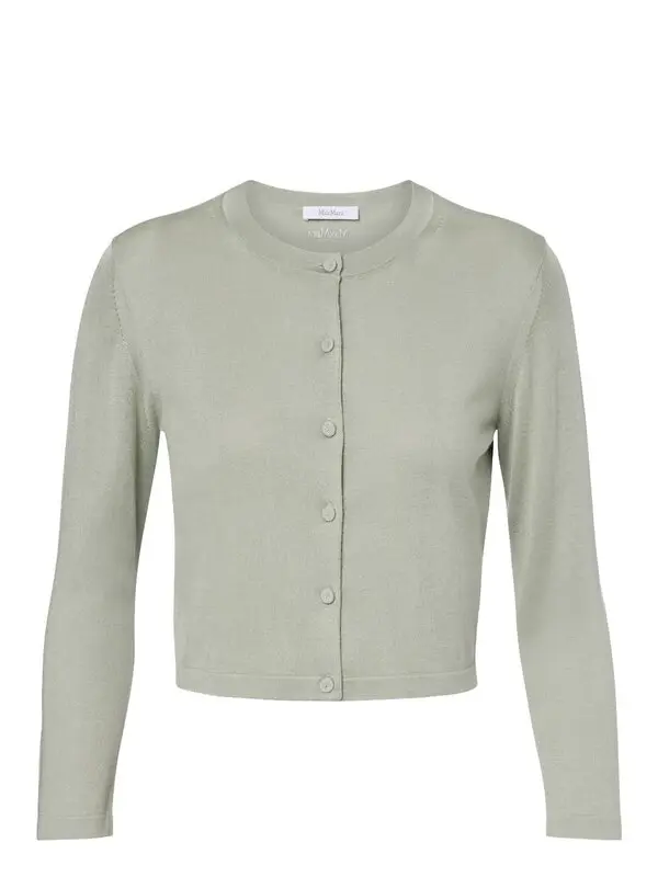 Max Mara Faretra Silk And Cashmere Cardigan - Green