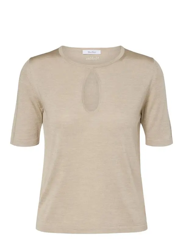 Max Mara Valido Silk And Cashmere Top - Beige