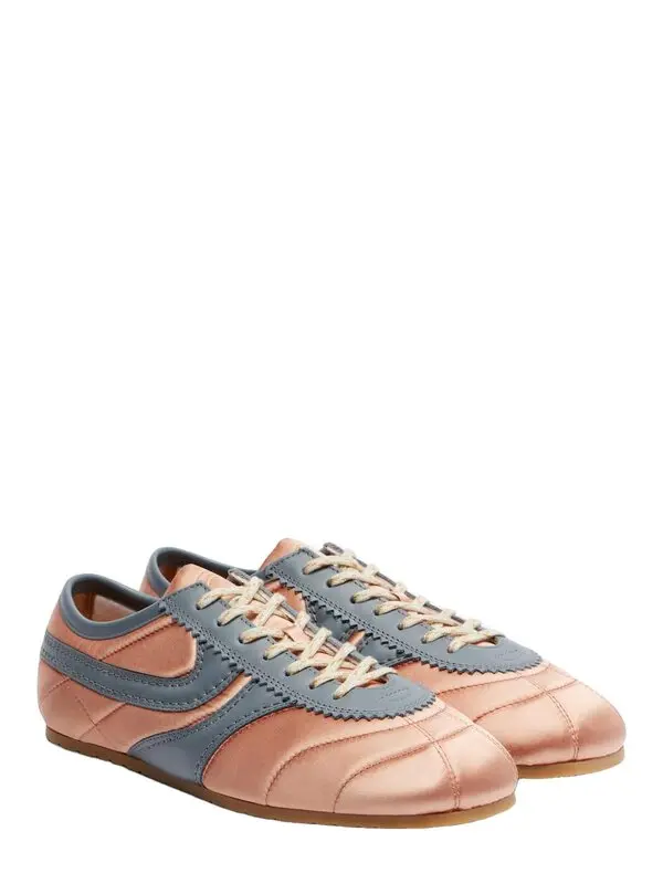 Dries Van Noten Leather-trimmed Satin Sneakers - Pink