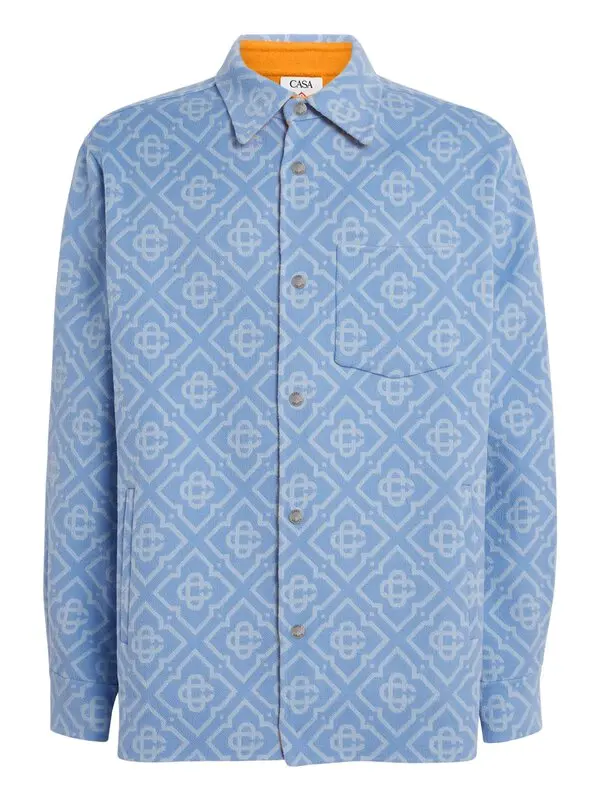 Casablanca Wool Monogram Overshirt - Blue