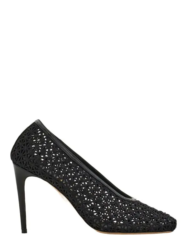 FERRAGAMO Macramé Pumps - Black