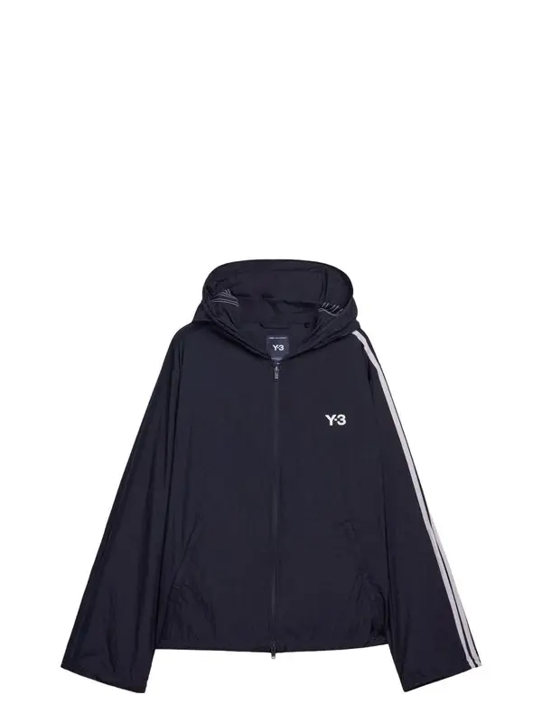 Y3 Logo Zipped Hoodie - Black