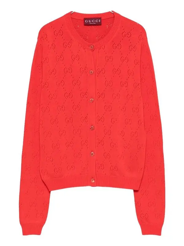 Gucci Gg Cotton Cardigan - Red