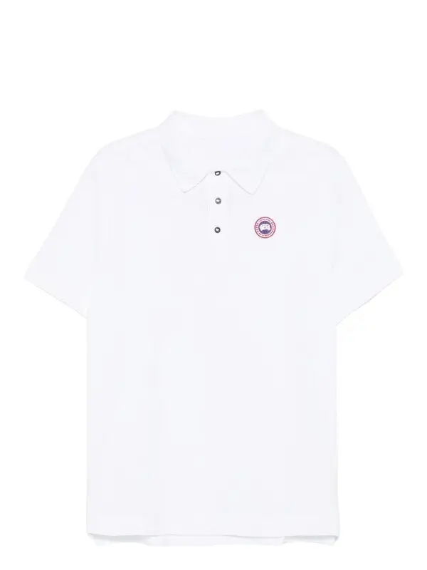 Canada Goose Logo Cotton Polo Shirt - White