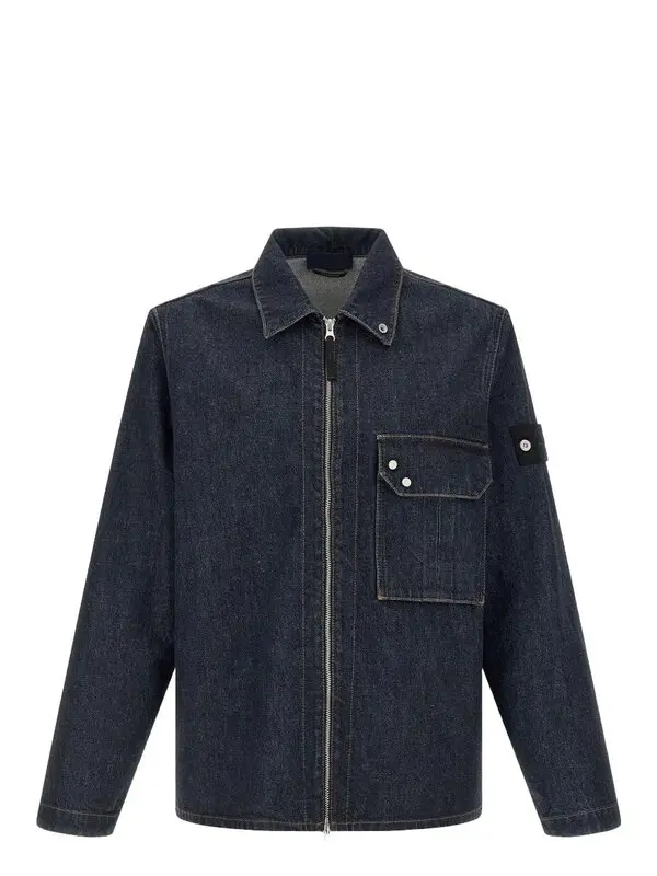 Stone Island Denim Cotton Jacket - Blue