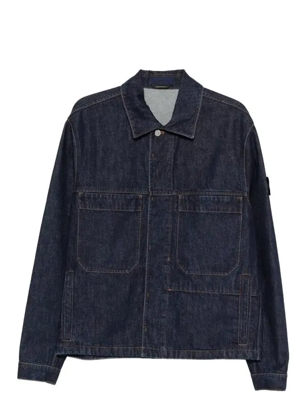 Stone Island Denim Cotton Jacket - Blue
