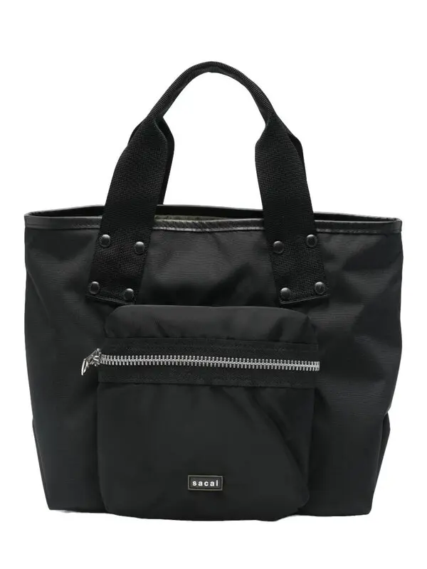Sacai Pocket Medium Nylon Tote - Black
