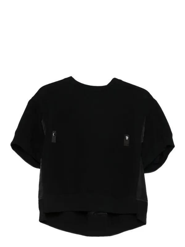 Sacai Cotton And Nylon Top - Black