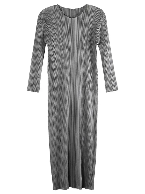 Issey Miyake Pleated January Dress - Grey