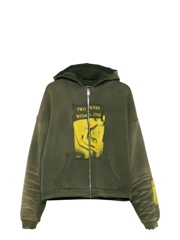 Enfants Riches Déprimés Two Wars Within One Assemblage Zip Hoodie - Green