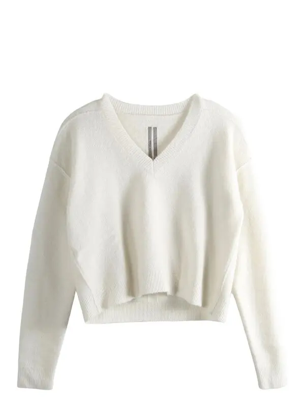 Rick Owens Tommy V-neck Sweater - Cream