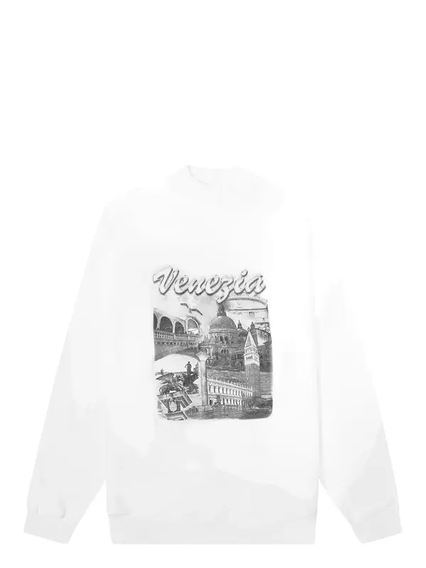 Balenciaga Venezia Print Crewneck - White