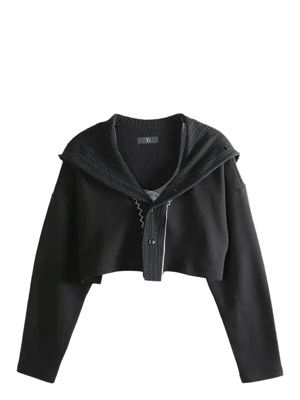 Y’s O Button Open S Hoodie Topcoat - Black