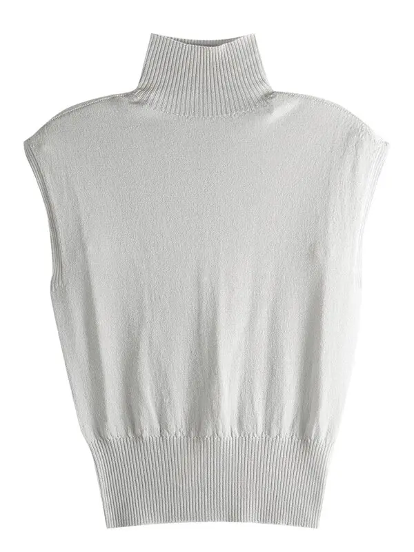 Rick Owens Short Sleeve Turtleneck Top - White