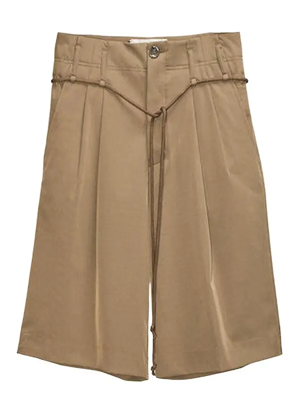 SONG FOR THE MUTE Double Pleated Shorts - Brown