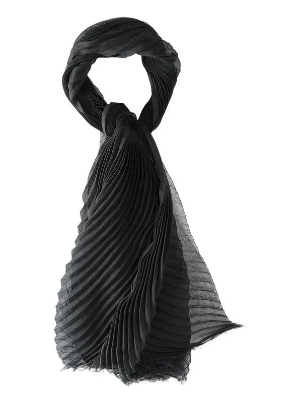 Issey Miyake Feather Ramie Pleats Stole - Black
