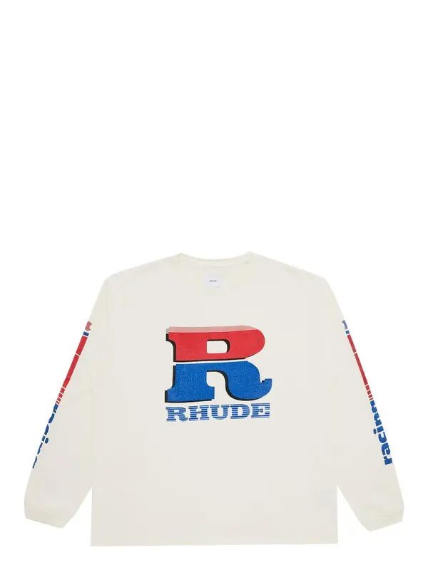 Rhude Printed Long-sleeve Tee - White