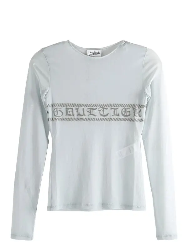 Jean Paul Gaultier Mesh Long-sleeve Top - Blue