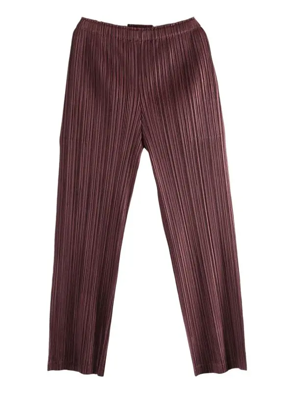 Issey Miyake Thicker Bottoms 1 Leg Straight Pants - Brown