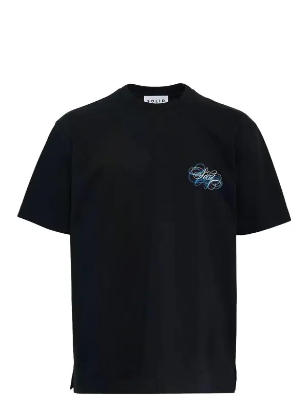SOLID HOMME Printed T-shirt - Black
