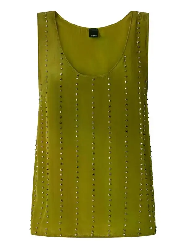 Pinko Embellished Scoop-neck Top - Green