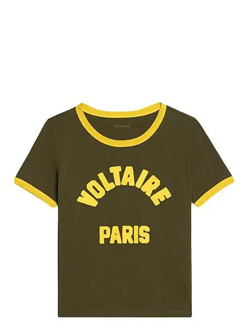 Zadig&Voltaire Alys Text-print Cotton T-shirt - Tilleul