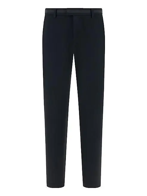 Boggi Milano Tapered-leg Stretch-woven Trousers - Navy Blue
