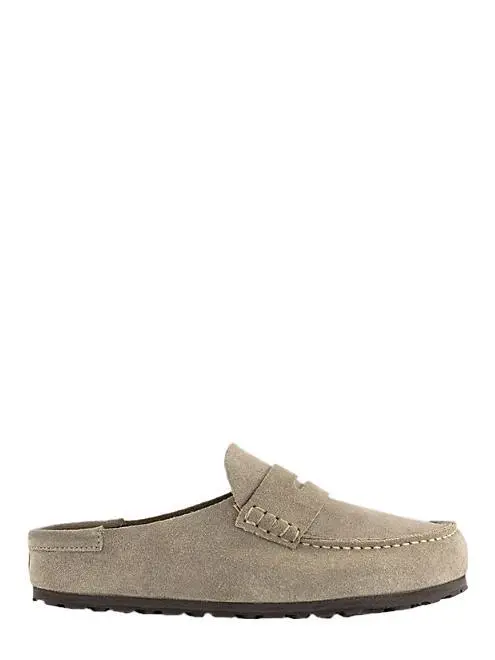 BIRKENSTOCK Naples Suede Clogs - Suede Taupe