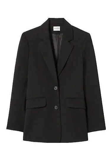 Claudie Pierlot Tailored Single-breasted Wool-blend Blazer - Black