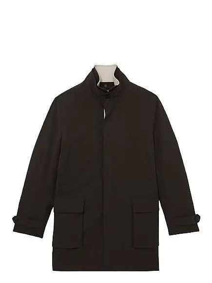 REISS Haylen Hybrid Overcoat With Removable Gilet - Dark Brown