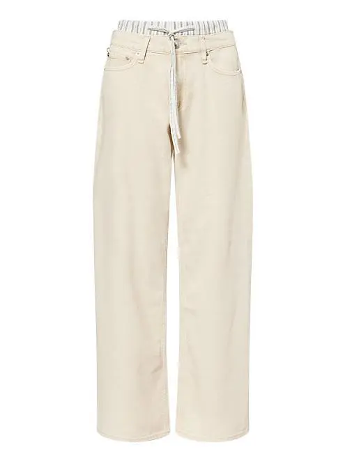 Rag & Bone Saige Layered-waistband Denim Jeans - Sandstripe