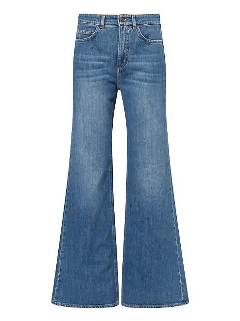 ME+EM Wide Kick-flare Denim Jeans - Mid Blue Wash