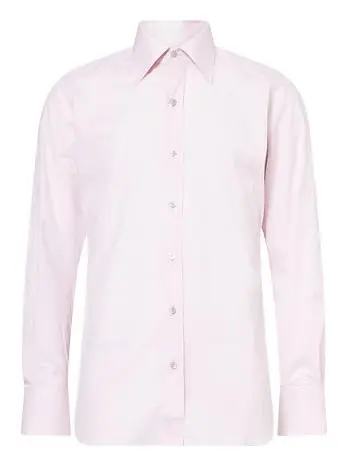TOM FORD Slim-fit Long-sleeves Cotton-poplin Shirt - Pink