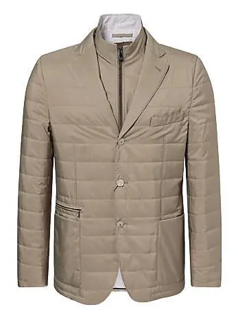 Corneliani Notch-lapels Padded Shell Jacket - Green Coloured 050