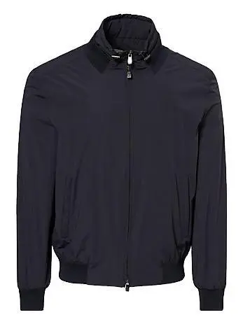 Corneliani Regular-fit High-neck Stretch-woven Jacket - Navy Blue