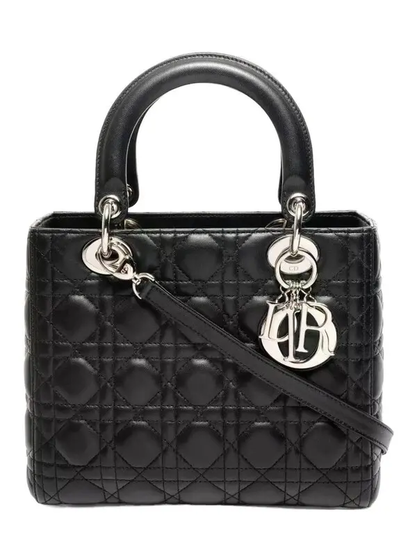 Dior 2012 Medium Lady Quilted Handbag - Black