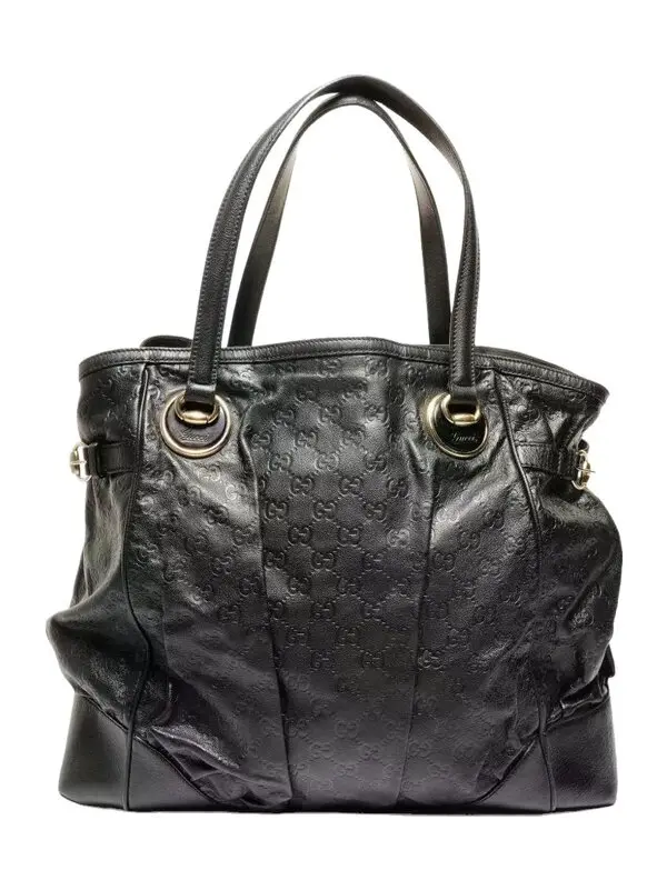 Gucci 2000s Shima Gg-pattern Tote Bag - Black