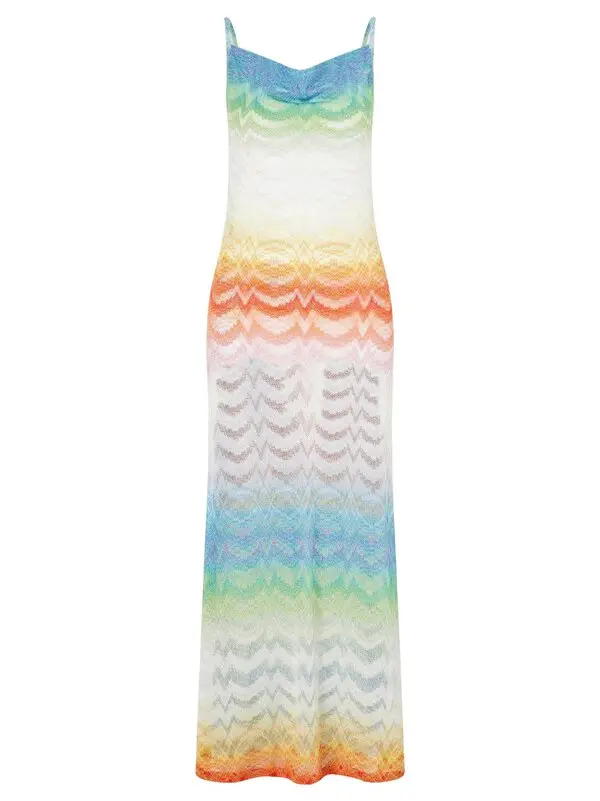 Missoni Metallic Striped Crochet-knit Maxi Dress - Neutrals