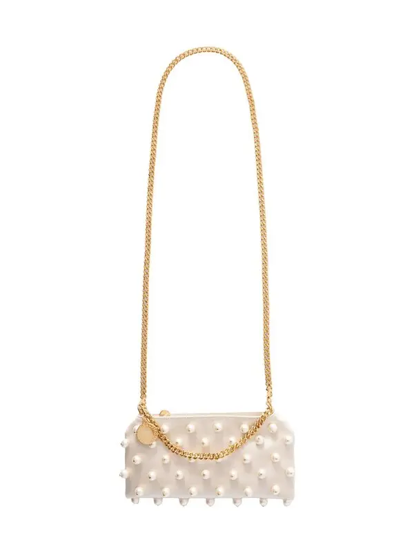Stella McCartney Falabella Mini Faux Pearl-embellished Shoulder Bag - Ivory