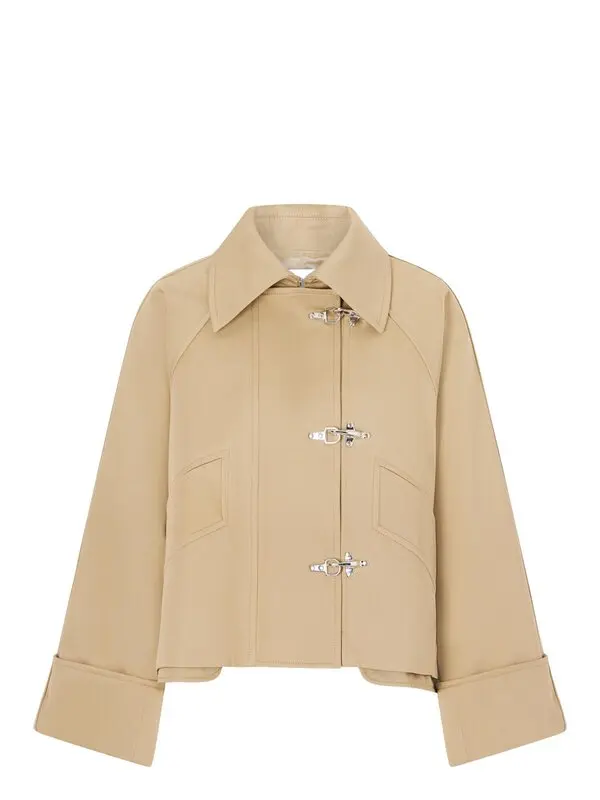 Patou Cotton Gabardine Cropped Jacket - Neutrals