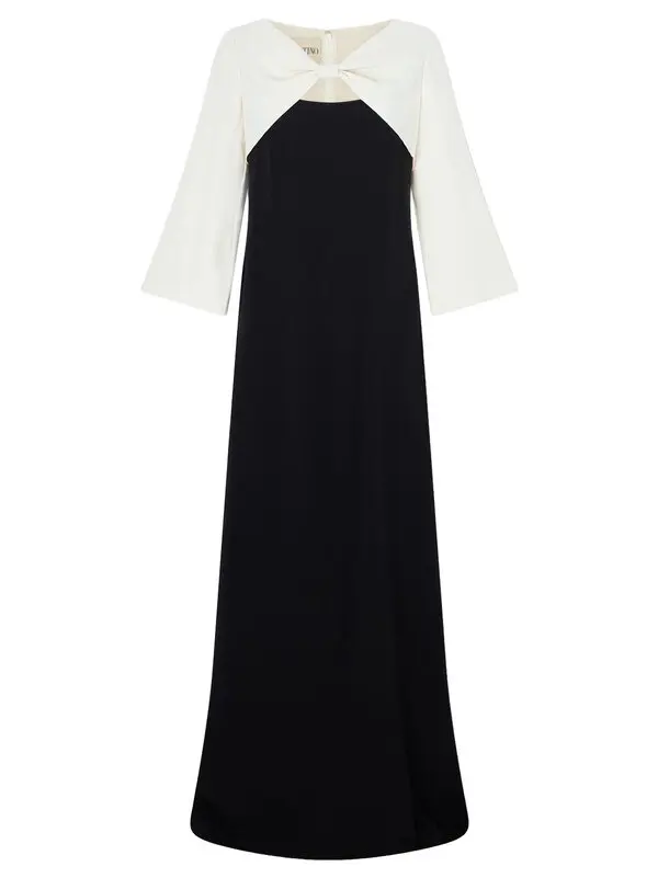 Valentino Garavani Bow-detailed Cutout Silk-cady Gown - Black